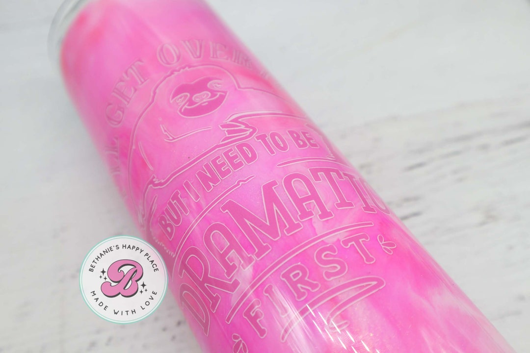 READY TO SHIP 20oz Pink Marble Sloth Glitter Tumbler Dramatic - Etsy