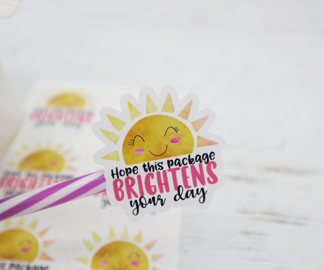 Hope This Package Brightens Your Day - Sun Thank You Stickers ...