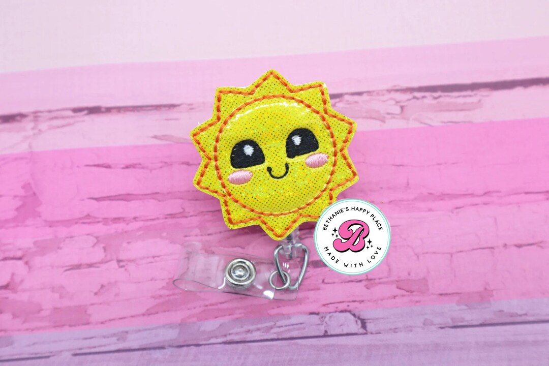 Sunshine Badge Reel Sun Badge Holder Badge Clip Cute - Etsy