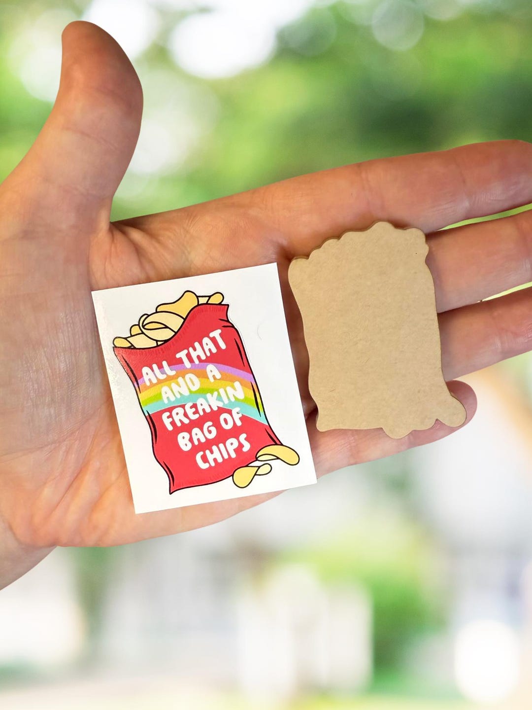 Funny Acrylic Badge Reel Blank & Decal Set: "all That and a Bag of ...