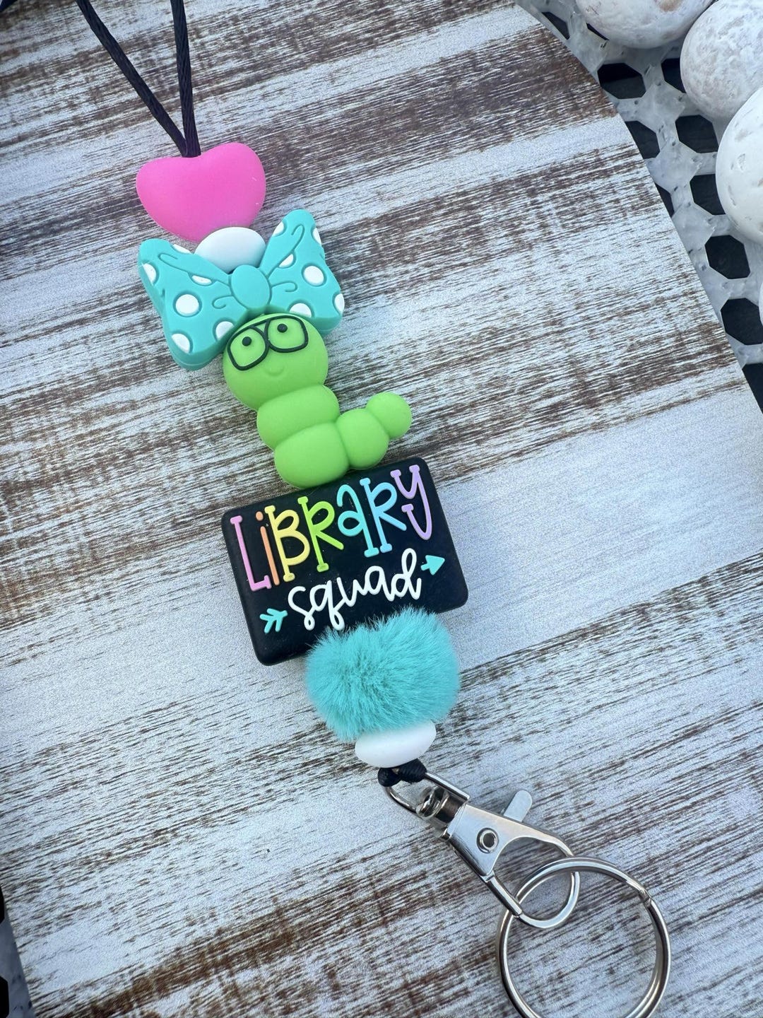 Library Squad Beaded Lanyard: Breakaway Librarian Gift - Etsy
