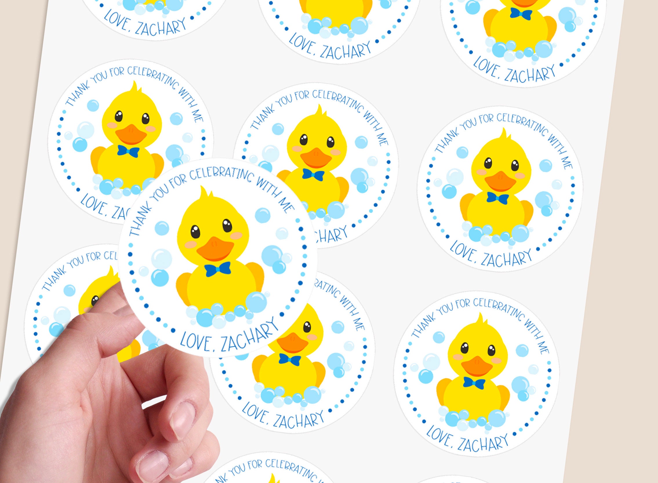 Duck Birthday Stickers: Personalized Party Favor Labels - Etsy