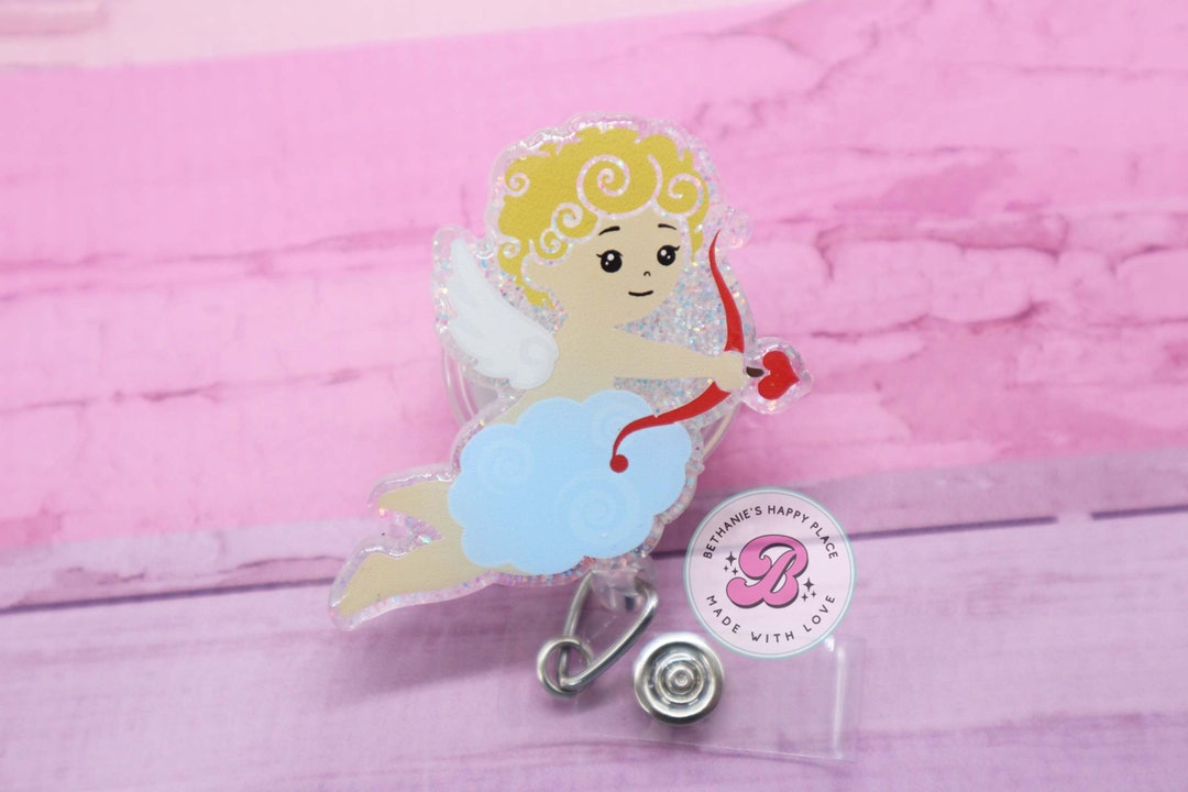 Cupid Badge Reel Valentine's Day Badge Reel Cute Cupid - Etsy