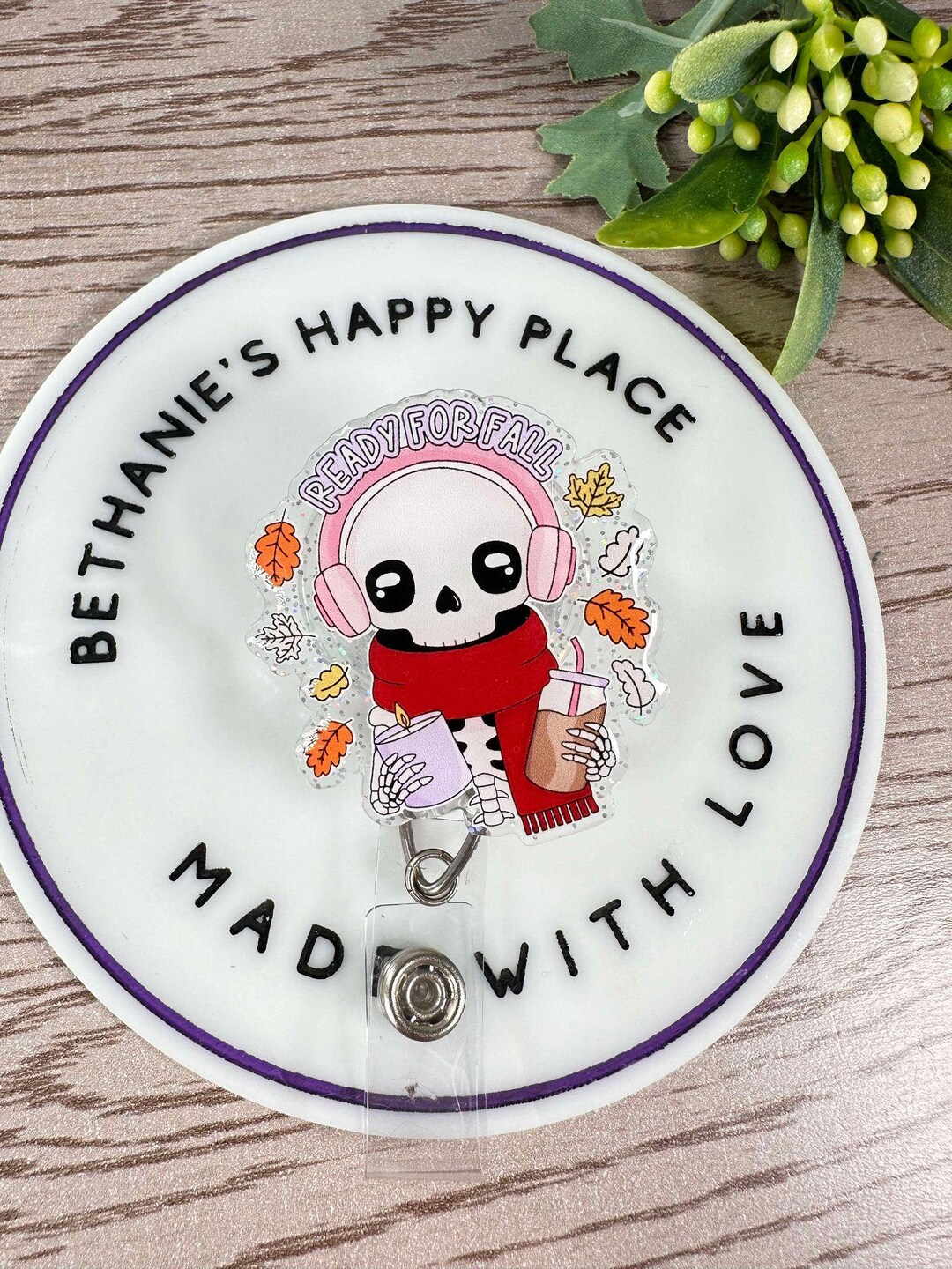 Ready for Fall Skeleton Retractable Badge Reel, Skeleton Badge Holder ...