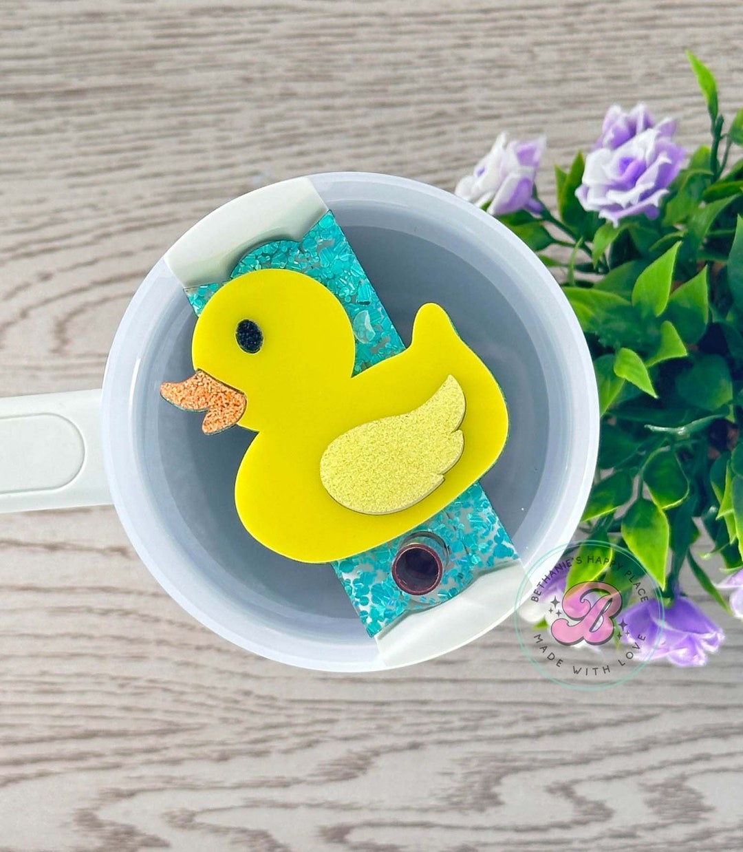 Rubber Duck Acrylic Tumbler Topper: Personalized Stanley Quencher Tag ...