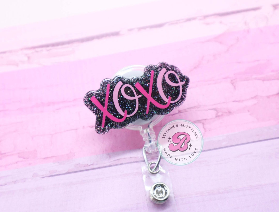 XOXO Badge Reel, Valentine's Day Badge Reel, Hugs and Kisses Badge ...