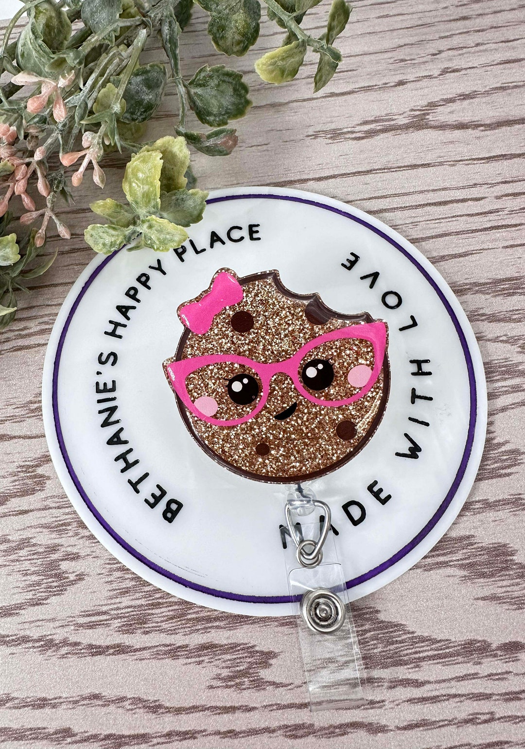 Chocolate Chip Cookie Badge Reel: Acrylic Teacher ID Holder - Etsy