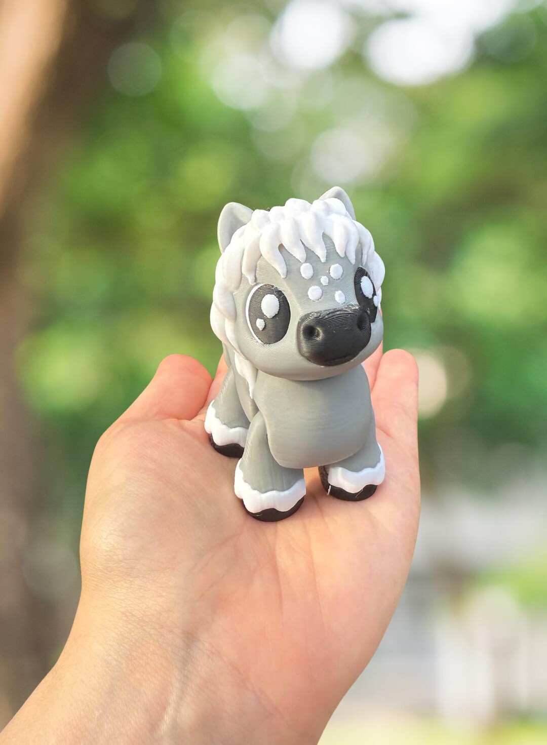 Dapple Pony - 3D Printed Articulated Pony - Gray Pony - Desk Figurine ...