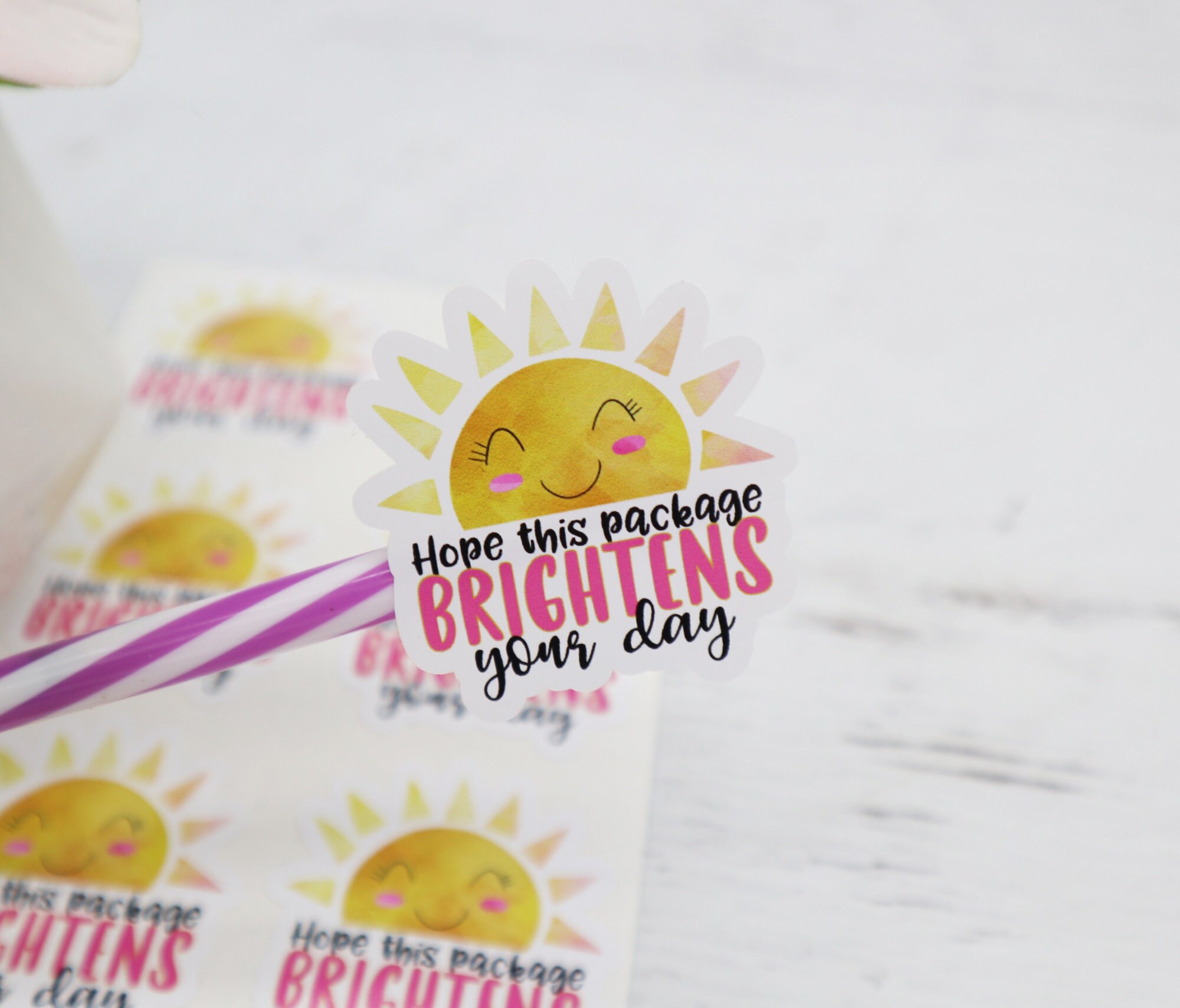 Hope This Package Brightens Your Day Sun Thank You Stickers - Etsy