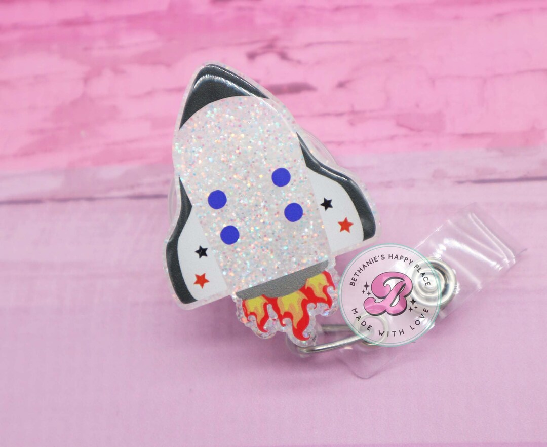 Space Shuttle Badge Reel, Rocket Badge Reel, Space Badge Holder, Badge ...