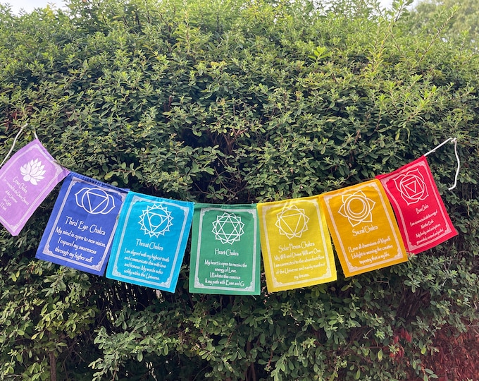 Gorgeous Seven CHAKRA Prayer Flag Tibetan Flags Nepal Prayer Flag Home ...