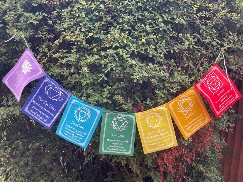 Tibetan Seven Chakra Prayer Flags Meditation Flags Home - Etsy