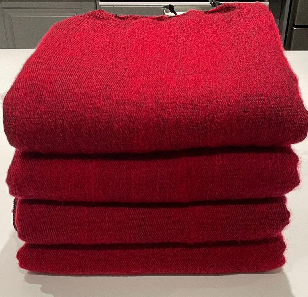 Dark Red Yak Wool Blanket | Oversized Shawl Throws | Yoga Meditaion ...