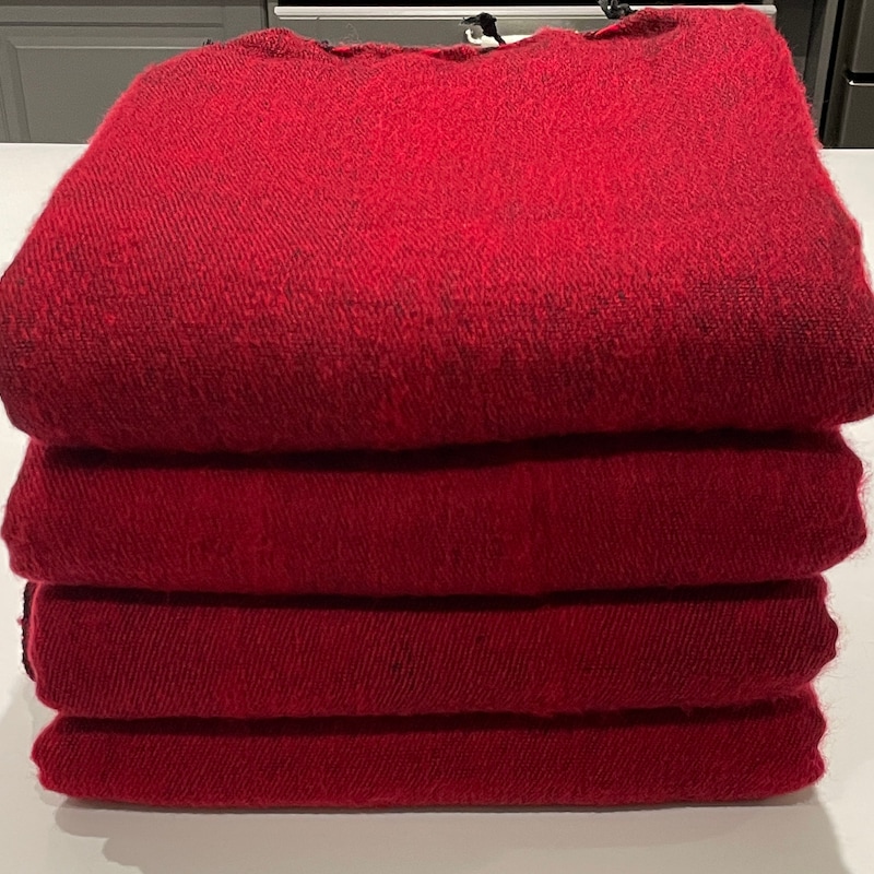 Red Plaid Wool Throw Blanket - Etsy UK