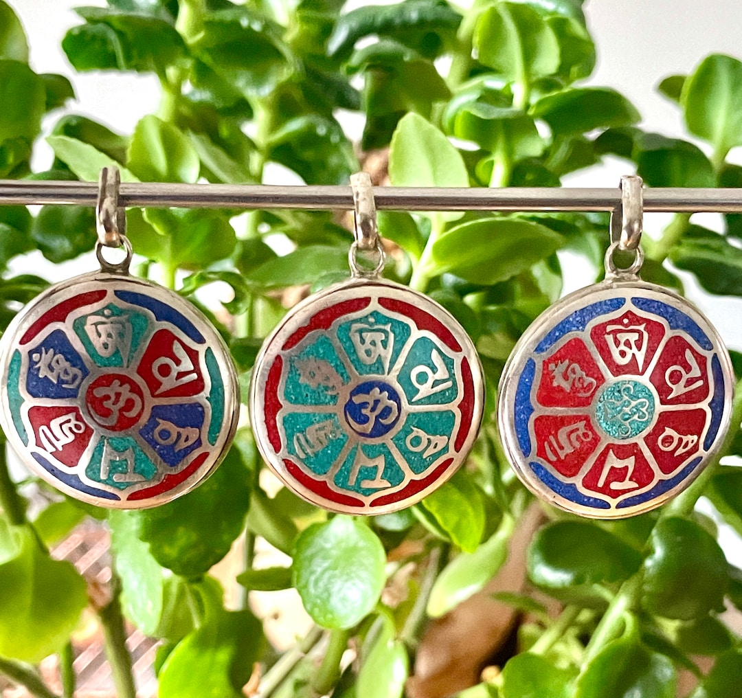 Tibetan Buddhist Pendant With Om Mane Padme Hum Mantra Handmade in ...