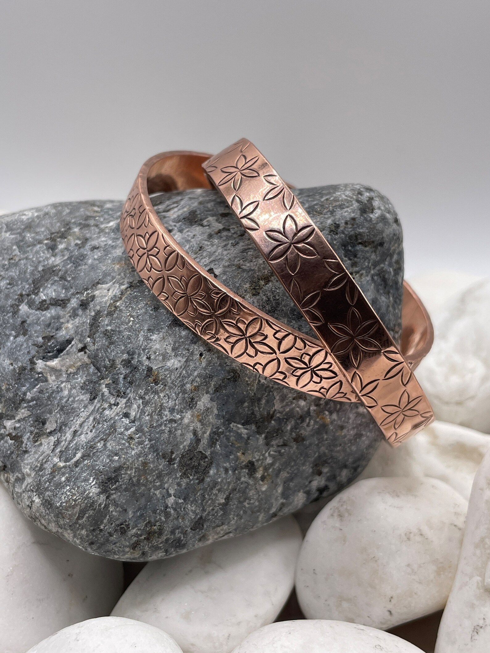 Pure Copper Bracelet - Floral Bracelet - Copper Cuff Bangle - Handmade ...