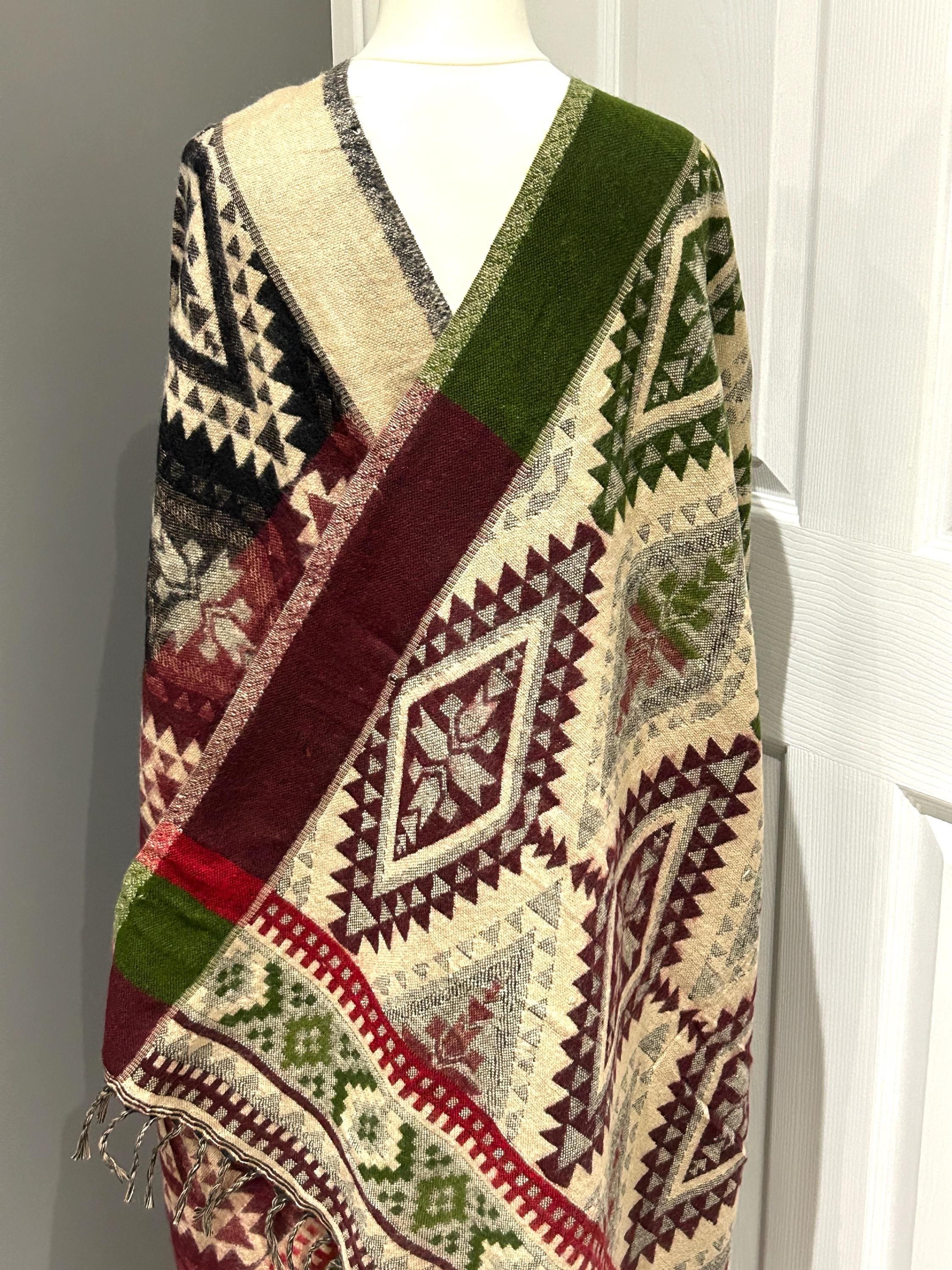 Yak Wool Shawl | Handmade in Nepal | Shawl and Wrap | Wool Scarf ...