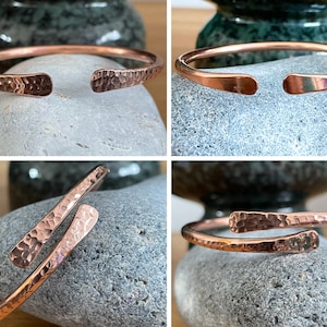 Copper Bracelet - Hammered Overlap Copper Cuff Bangle - Healing ...