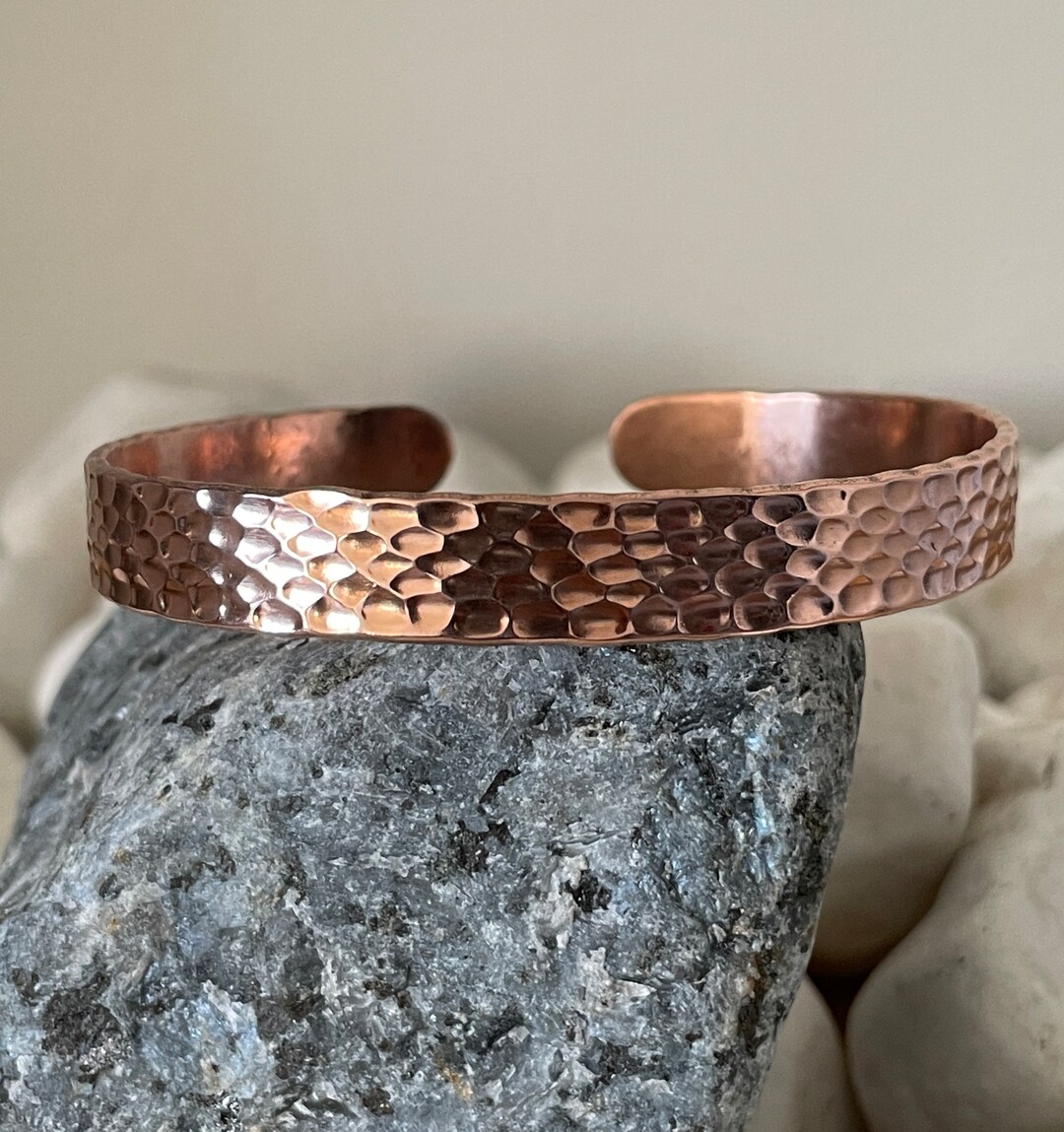 Hammered Pure Copper Cuff Bracelet | Copper Cuff Bracelet | Unisex ...