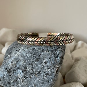Copper, Brass Plaited Three Metal Bracelet | Handmade Plaited Copper ...