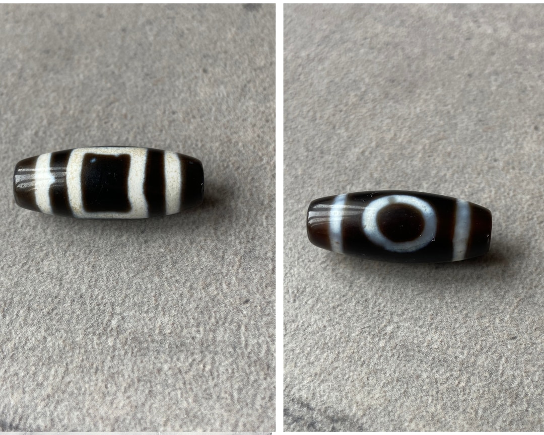 Antique Heaven & Earth Dzi Bead, Tibetan Chung, Tibetan Buddhist Pray ...
