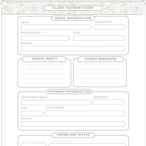 Travel Agent Forms - Etsy