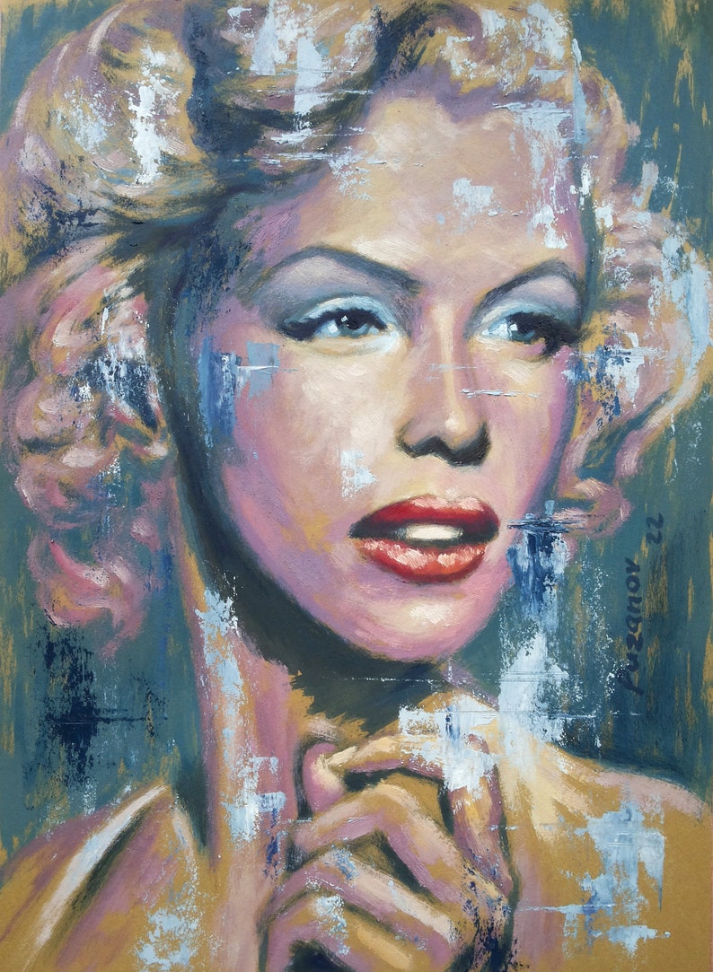 Original Oil Painting Marilyn Monroe Portrait Some Like It Hot ...
