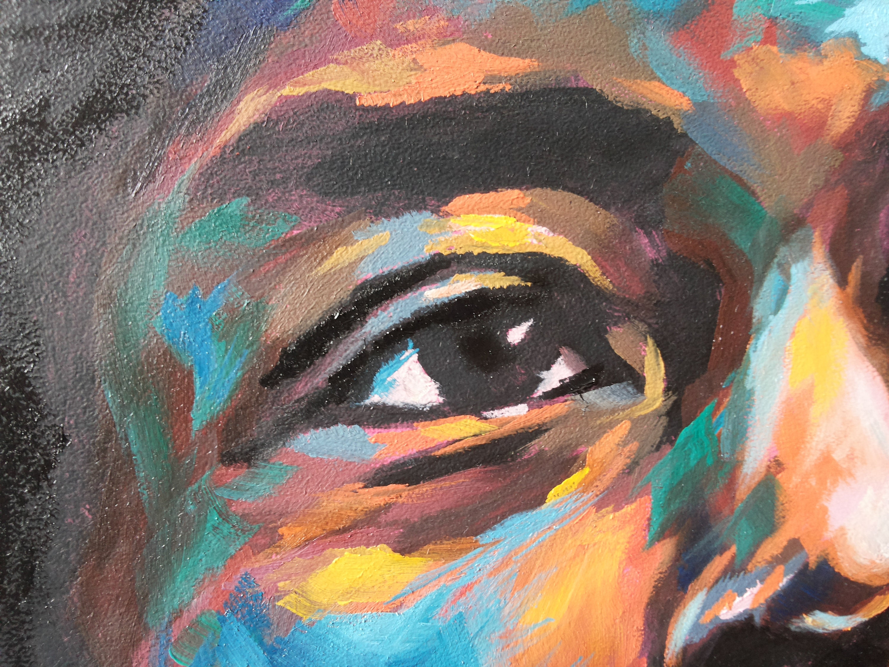 Large Size Jimi Hendrix Portrait. Original Oil Painting. Abstract ...