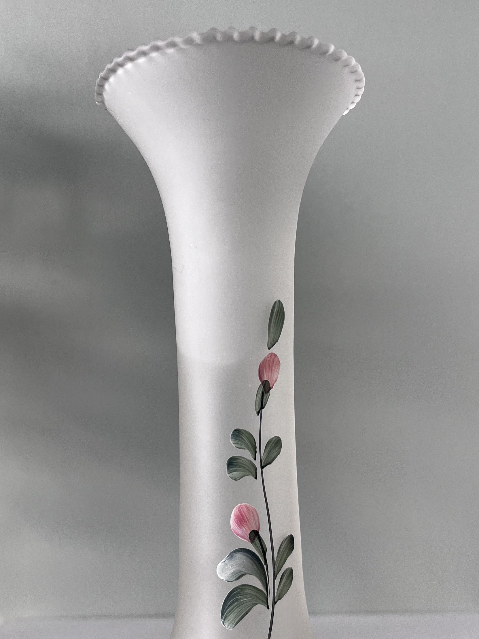 Vintage Opaque Glass Vase: Hand-painted Folk Art, Boho Decor - Etsy