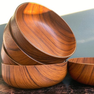 Mid Century Modern Italian Designed Robex Set of 5 Faux Teak Bowls ...