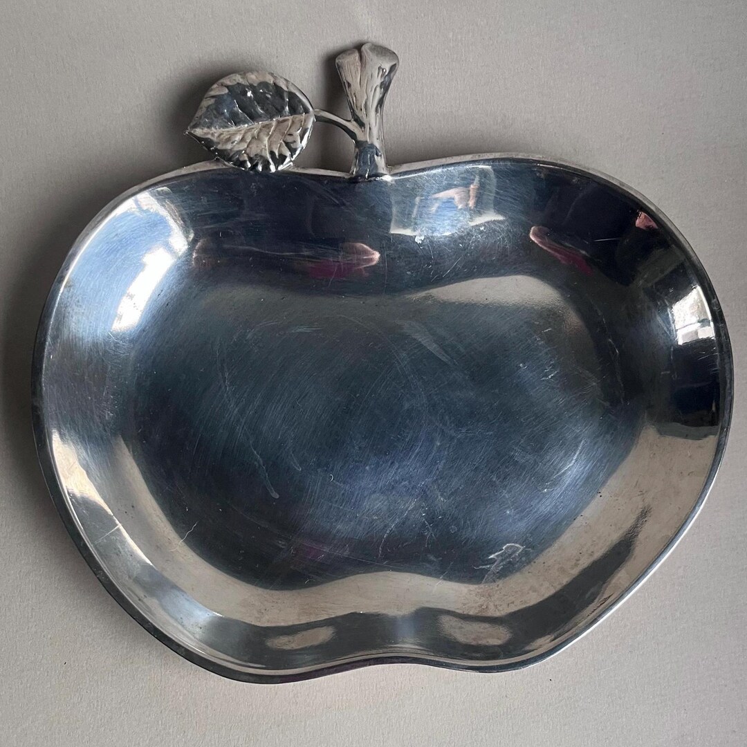 Vintage Silver Dish.apple Shaped Dish.silver Bon Bon Dish.silver ...