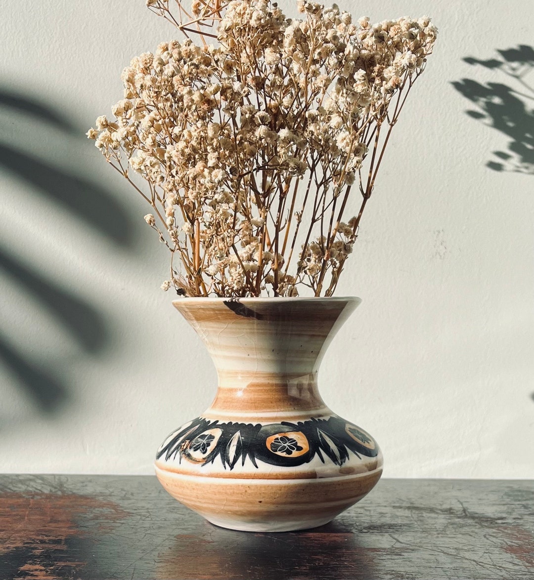 Unique 1970’s Guernsey Studio Pottery Vase.handpainted Vase.rustic Vase ...