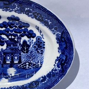Oval Blue and White Willow Pattern Plate.burslem Pottery. Oval Platter ...