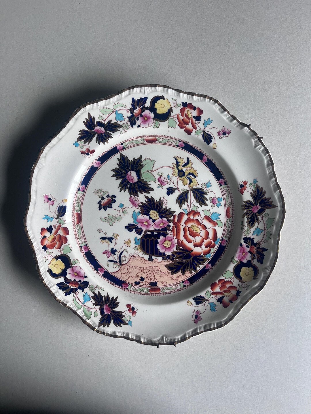 English Antique Mason's Plate: Hand-painted Floral Oriental Decor ...