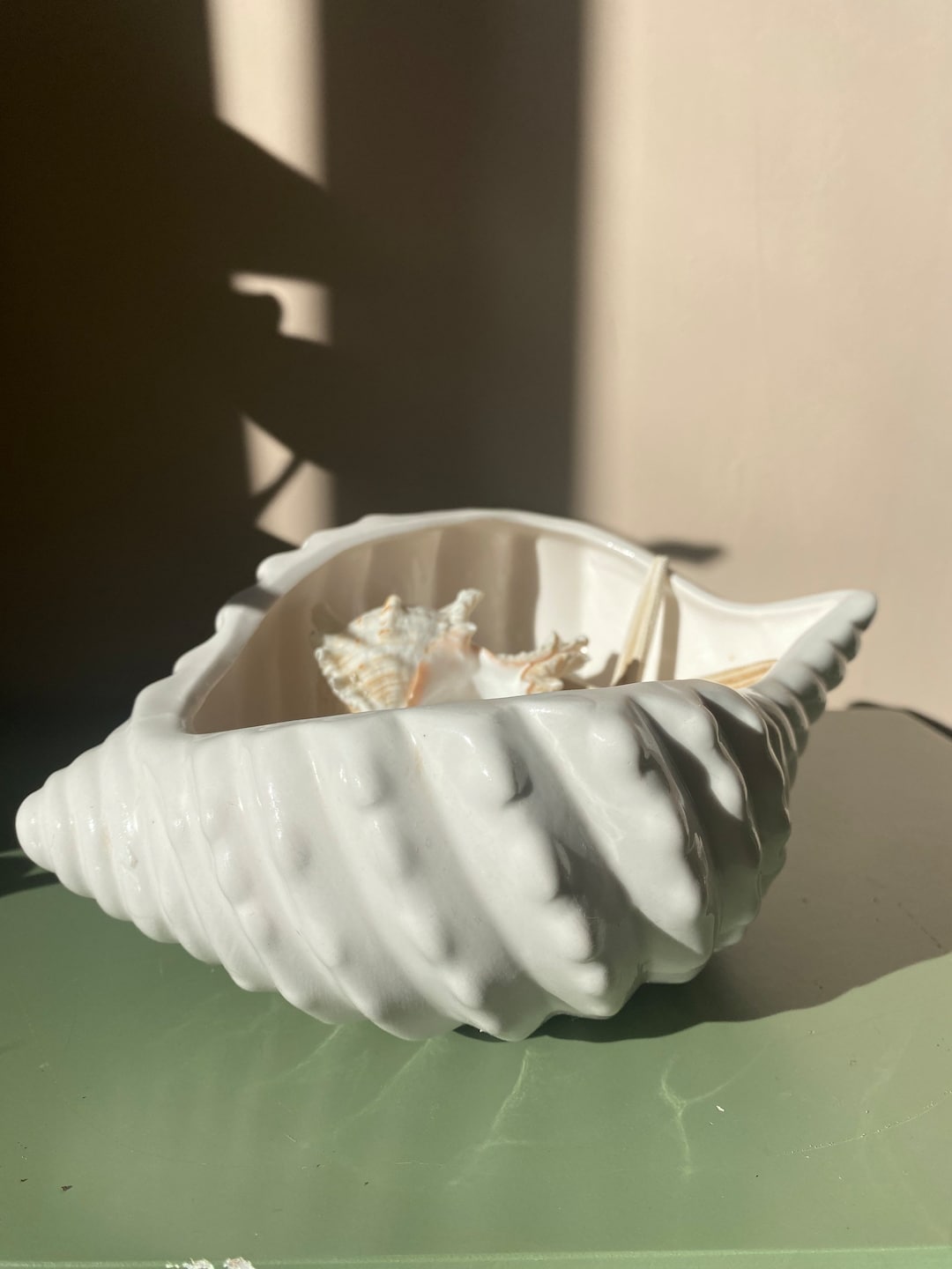 Vintage Shell Shaped Bowl. Conch Shell Bowl. Ceramic Shell.pottery ...