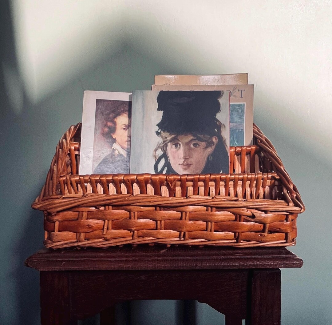 Midcentury Vintage Rattan Letter Rack. Rattan Shelf.wicker Letter Rack ...