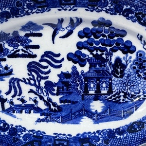 Oval Blue and White Willow Pattern Plate.burslem Pottery. Oval Platter ...