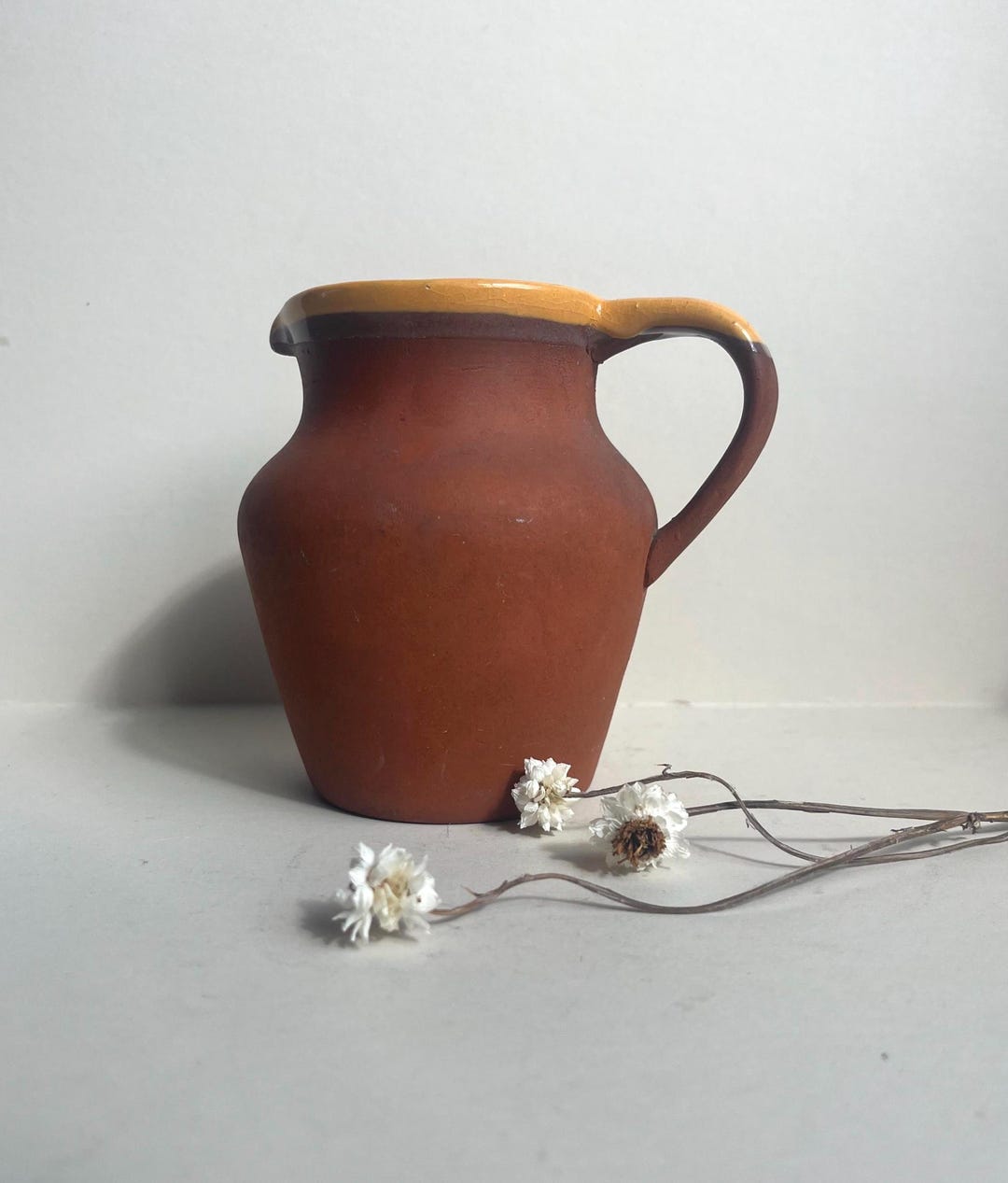 Vintage Royal Barum Ware Pitcher: C.H. Brannam Ltd. Cream Slip Glaze - Etsy