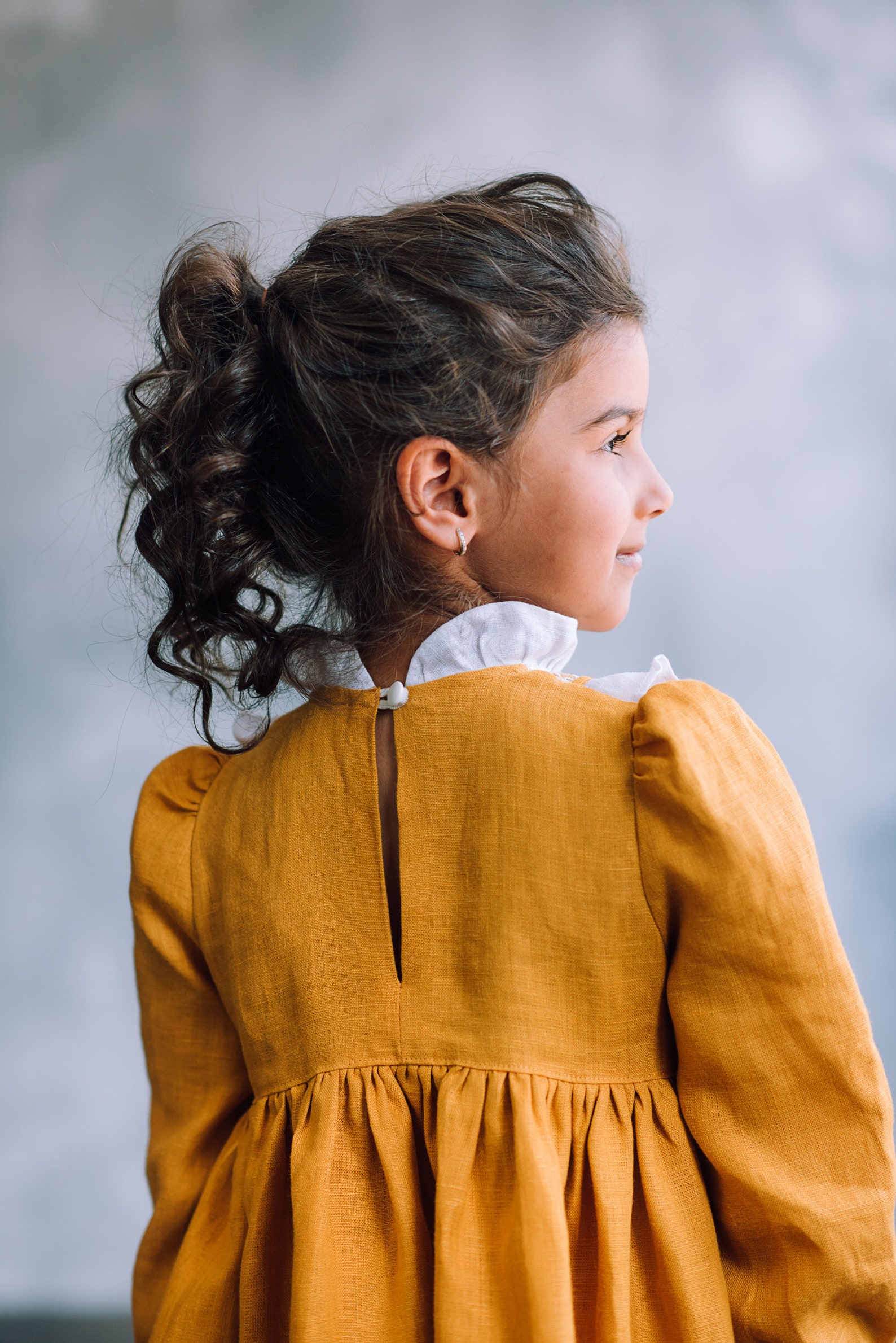 Girls Linen Dress Linen Flower Girl Dress Long Sleeve - Etsy