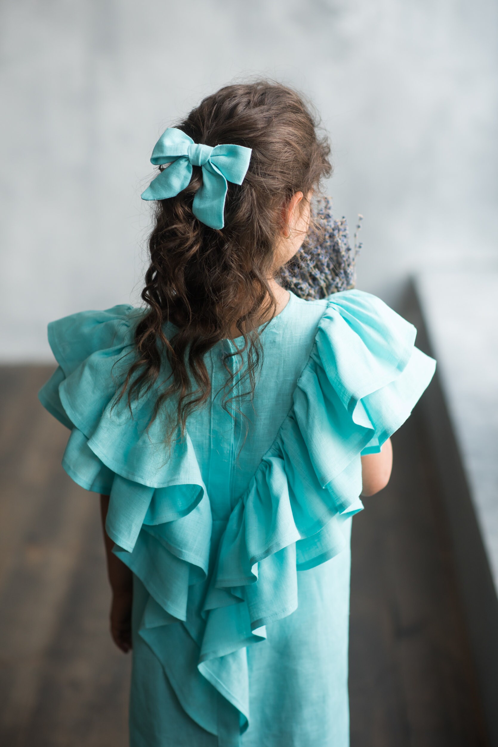 Girls Linen Dress Bohemian Rustic Flower Girl Dress Country | Etsy