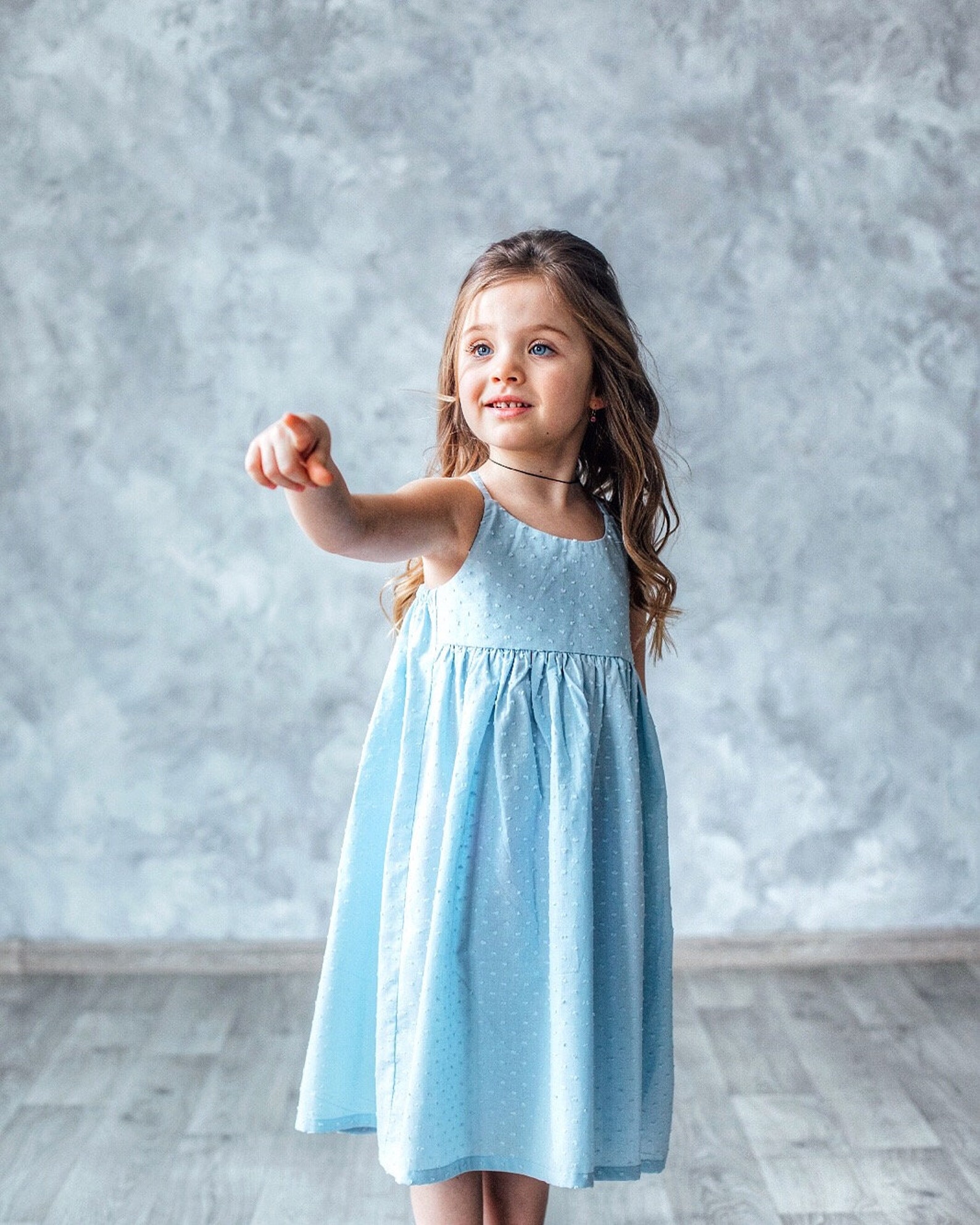 Light Blue Girls Dress Without Sleeves Linen Baby Dress - Etsy