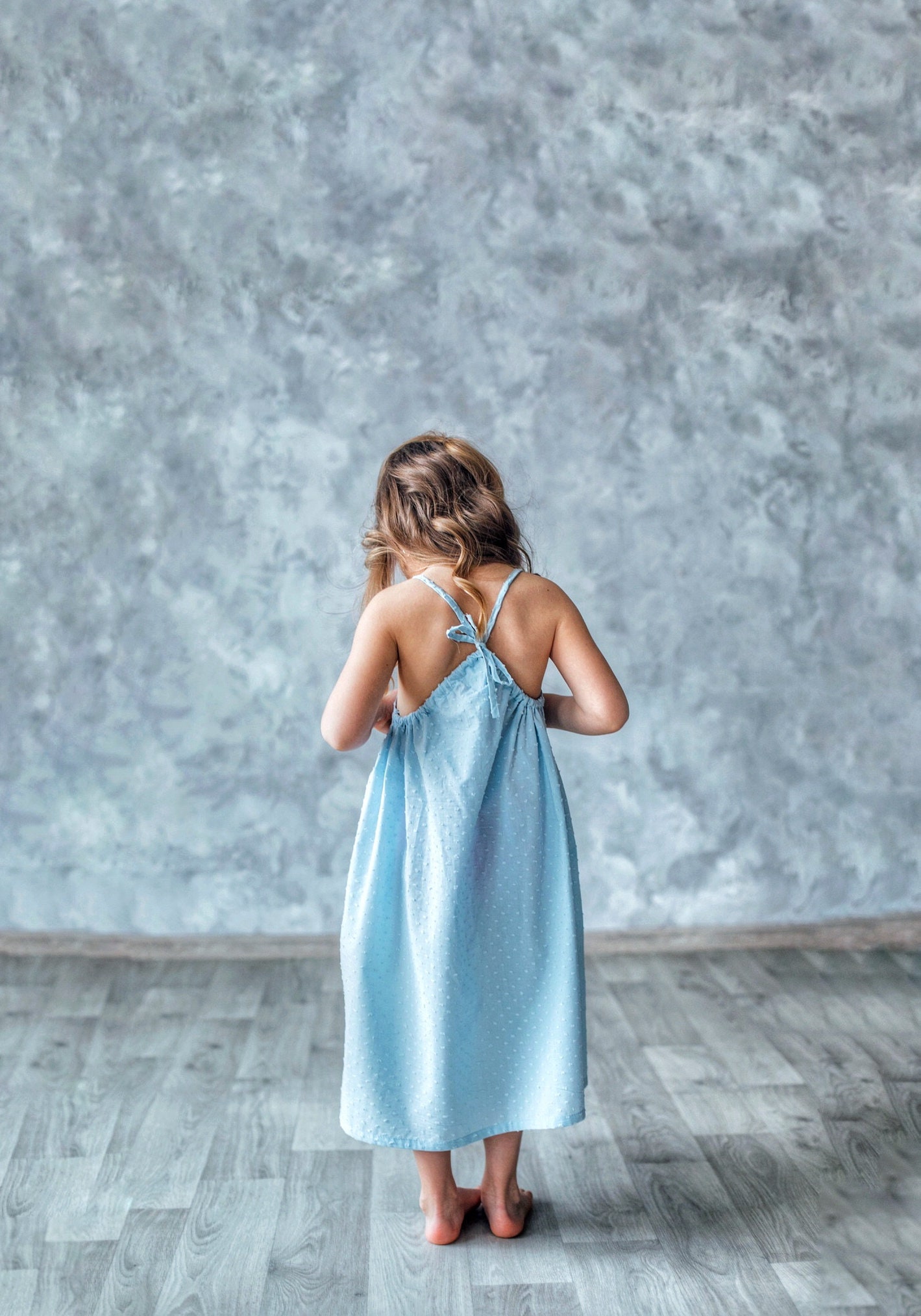 Light blue girls dress without sleeves Linen Baby Dress | Etsy