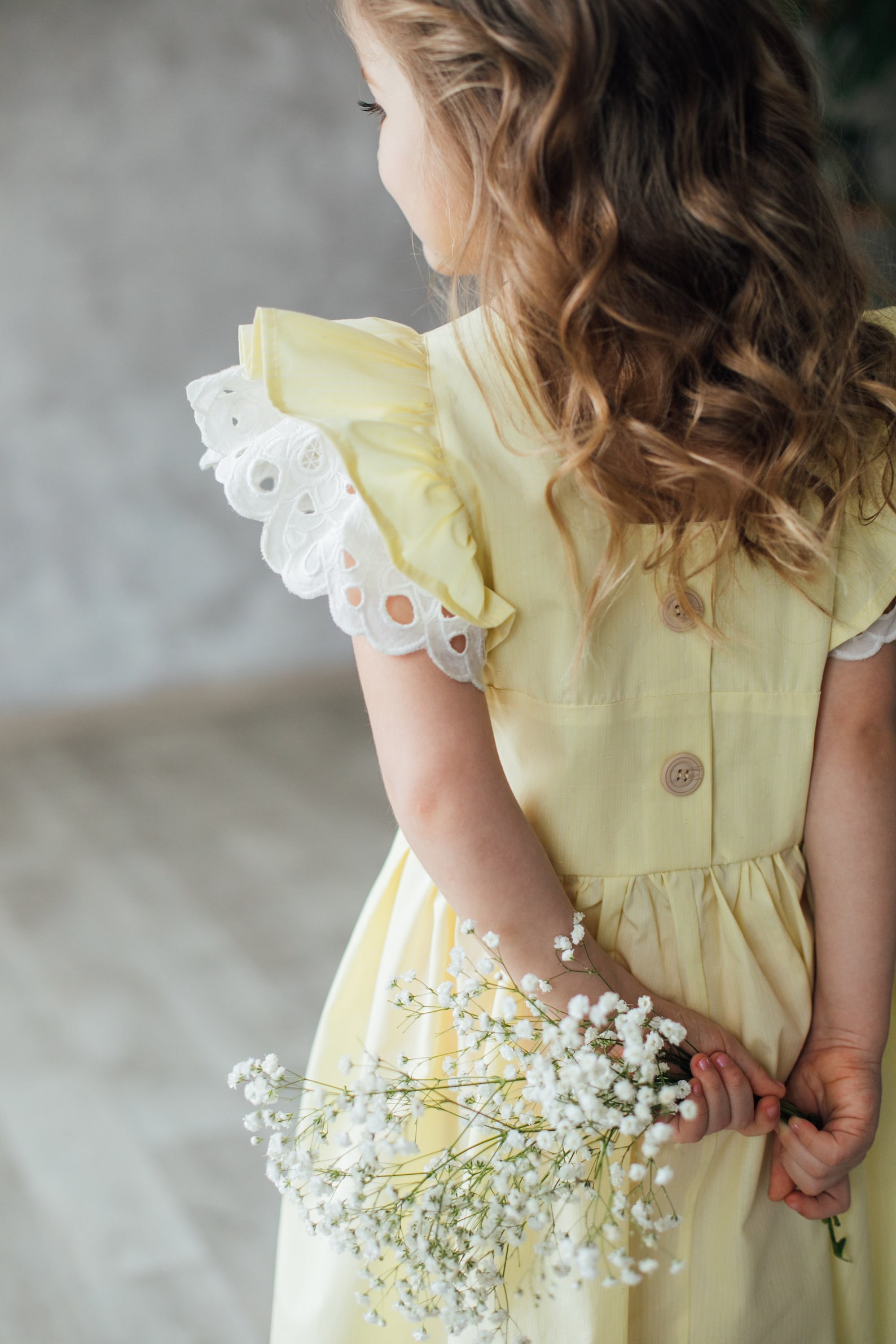 Kids Cotton Dress with short sleeves yellow dress with | Etsy