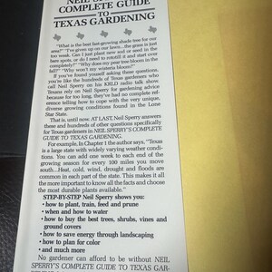 Neil Sperrys Complete Guide to TEXAS GARDENING 1991 HC 2nd Edition ...