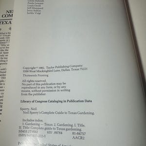 Neil Sperrys Complete Guide to TEXAS GARDENING 1991 HC 2nd Edition ...