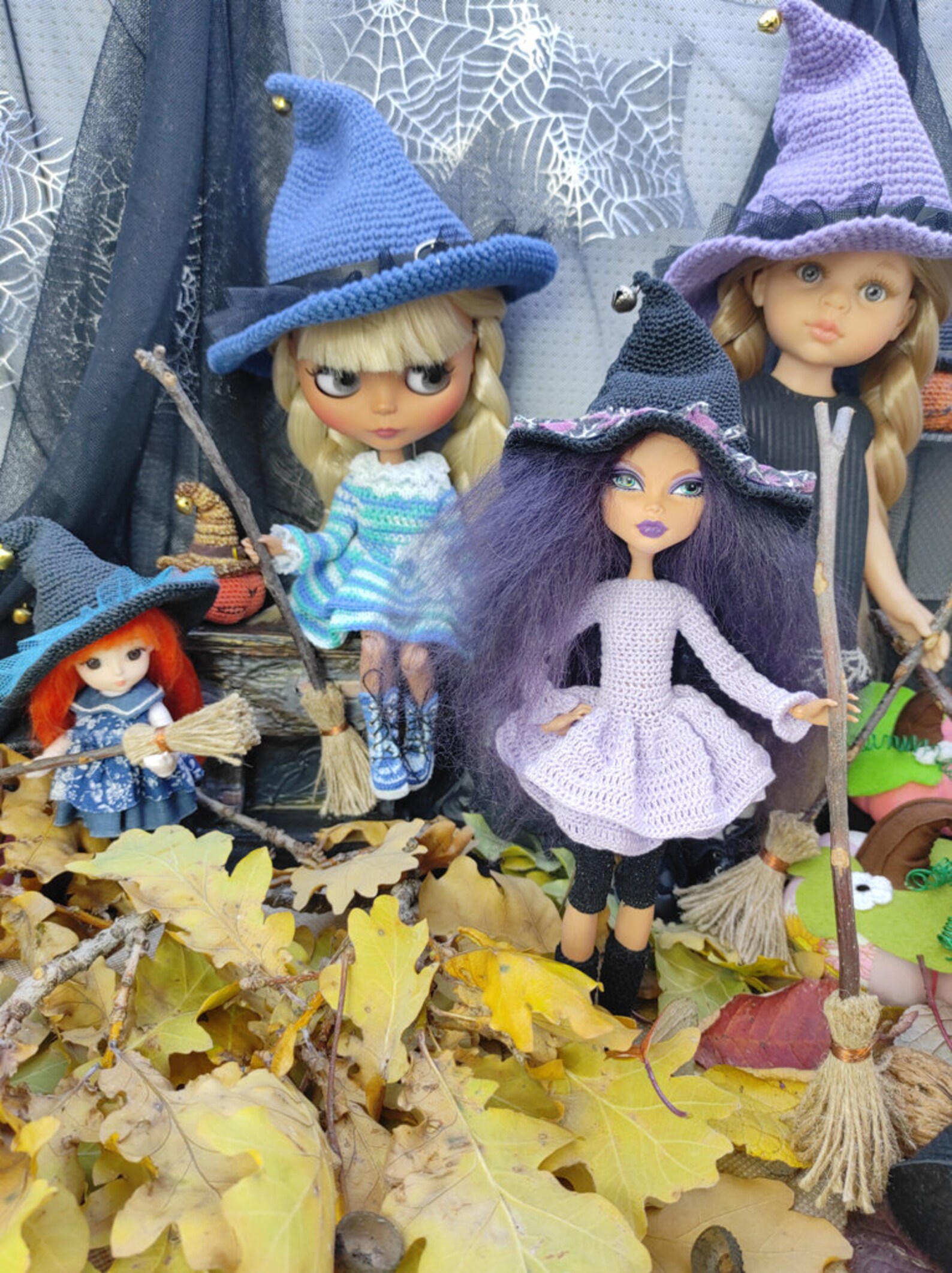PATTERN Crocheted Hat Witch for Doll Blythe BJD Dolls Paola Reina and ...