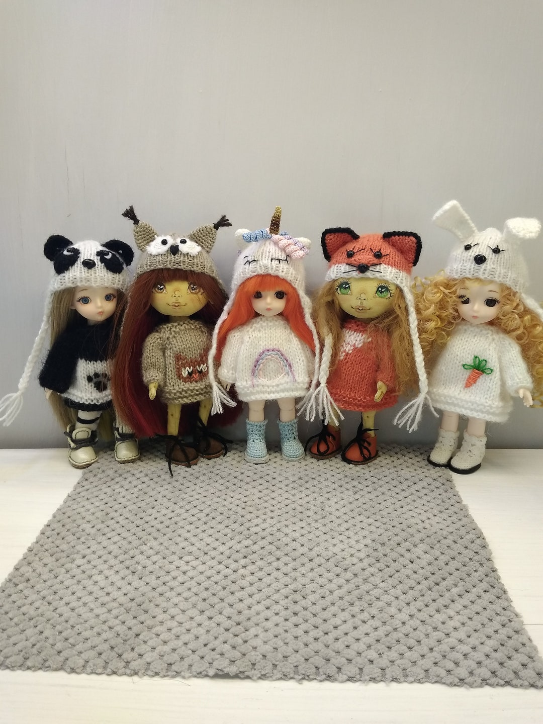 Outfit Fox Owl Panda Bunny Unicorn for BJD Dolls 16 Cm - Etsy