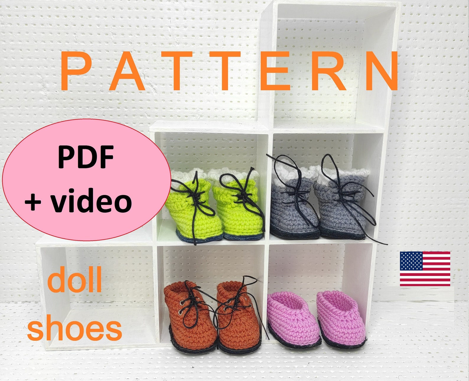 PATTERN 3 in 1 Doll Boots and Shoes Crocheted Accessories for Dolls ...