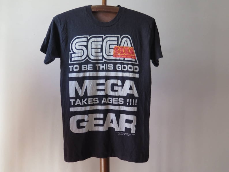 Vintage Sega Mega Gear T Shirt 1991 Promo Tee Sega Entertainment Rare ...