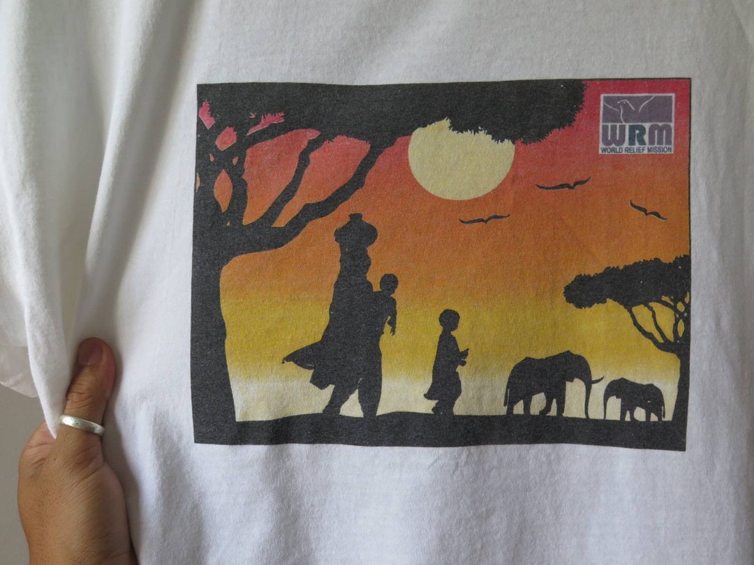 Vintage World Relief T-shirt – Africa Sunset Graphic Tee - Etsy
